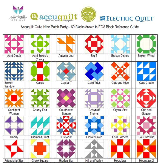 New Product! Add-on EQ8 Block Library for AccuQuilt Qube: Nine Patch ...