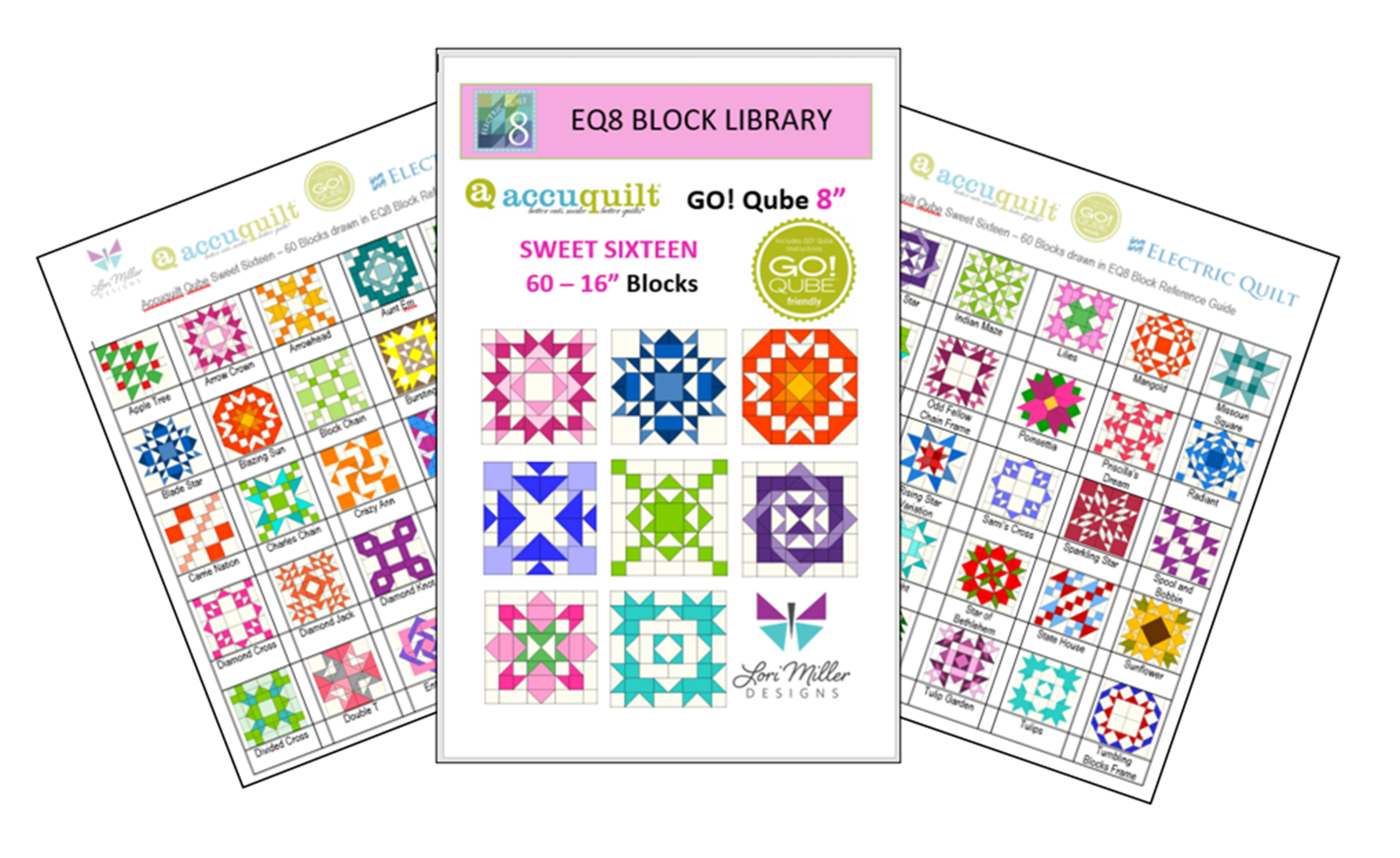 New Product! Add-On EQ8 Block Library – AccuQuilt Qube Sweet Sixteen ...
