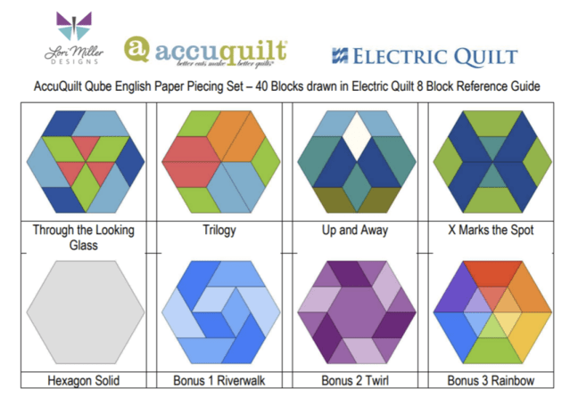 New Product! Add-on EQ8 Block Library – AccuQuilt Qube English Paper ...