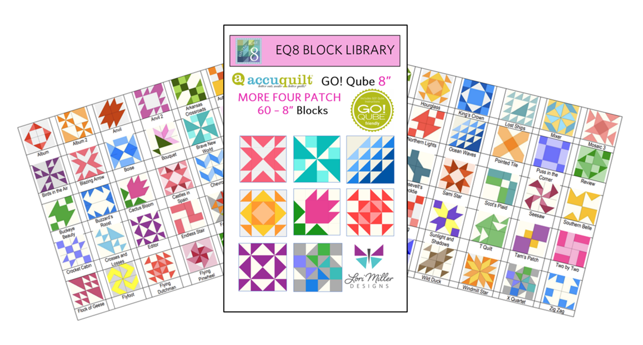 New Product! Add-On EQ8 Block Library – AccuQuilt Qube MORE Four Patch ...
